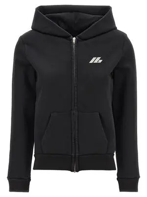 Balenciaga Logo Print Zip Up Hoodie