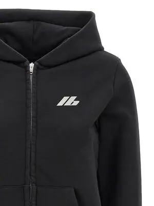 Balenciaga Logo Print Zip Up Hoodie
