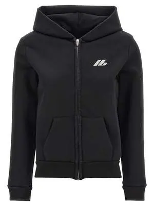 Balenciaga Logo Print Zip Up Hoodie