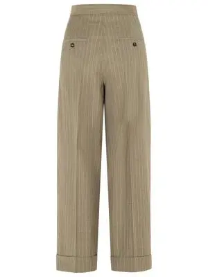 Max Mara Manet' Beige Virgin Wool Pants - Cream