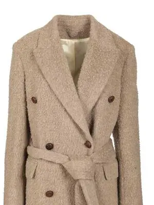 GOLDEN GOOSE Journey Collection Double-breasted Coat - Cream