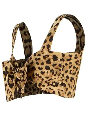 Dolce & Gabbana Leopard-print Cotton Bustier