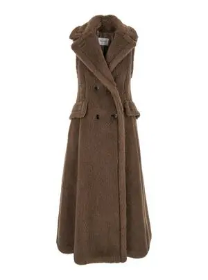 Max Mara Sleeveless Coat With Wide Classic Lapels In Fur - Multicolor
