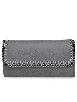 Stella McCartney Recycled Polyester Falabella Continental Wallet - Gray