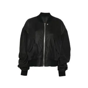 Rick Owens Lambskin Bomber Jacket - Black