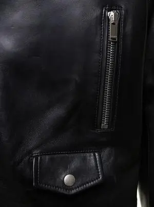 Saint Laurent Biker Jacket With Zipped Pockets In Smooth Leather