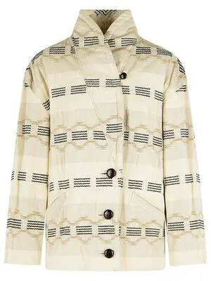 Isabel Marant Étoile Quayla' Beige Cotton Blend Jacket - Cream