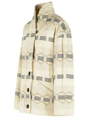 Isabel Marant Étoile Quayla' Beige Cotton Blend Jacket
