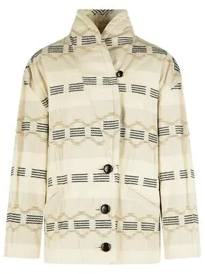 Isabel Marant Étoile Quayla' Beige Cotton Blend Jacket - Cream