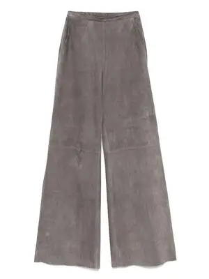 FORTE_FORTE Lightweight Suede Trousers - Gray
