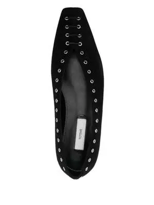 TOTEME Suede Leather Lace-up Ballets