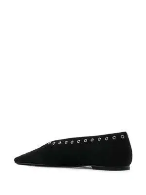 TOTEME Suede Leather Lace-up Ballets