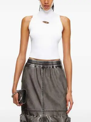 DIESEL® Ribbed Knit High Neck Tank Top - Multicolor