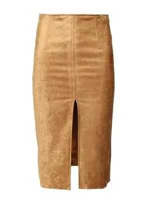 FORTE_FORTE Stretch Velvet Skirt - Gold