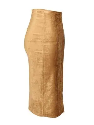 FORTE_FORTE Stretch Velvet Skirt - Gold