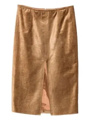 FORTE_FORTE Stretch Velvet Skirt - Gold