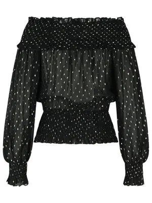 SELF-PORTRAIT Chiffon Viscose Sweater - Black