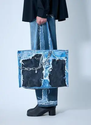 Acne Studios Trompe-l'oeil Tote Bag - Blue