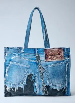 Acne Studios Trompe-l'oeil Tote Bag - Blue