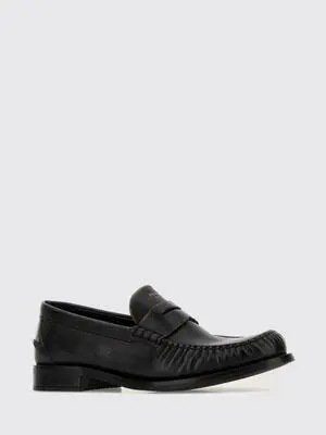 Prada Brushed Leather Loafers - Black