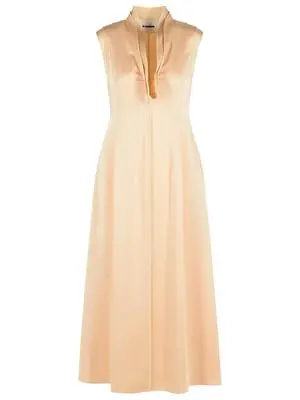 JIL SANDER Acetate And Peach Viscose Dress - Pink