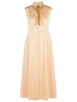 JIL SANDER Acetate And Peach Viscose Dress - Pink