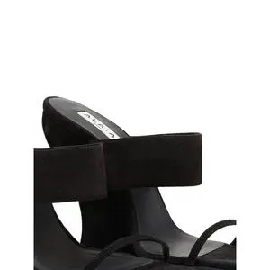 Alaïa Suede Strappy Wedge Sandals - Black