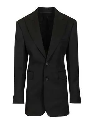 Celine Diagonal Wool Column Jacket - Black