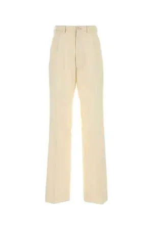 MAISON MARGIELA Cream Mohair Blend Pant - Yellow