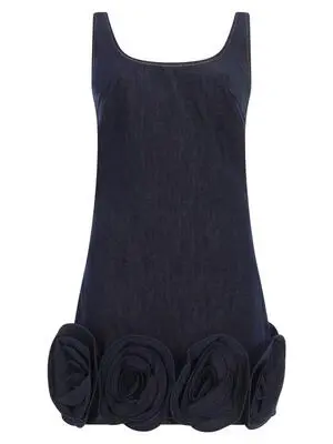 SELF-PORTRAIT Mini Dress With Floral Details - Blue