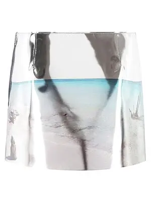Prada Printed Leather Mini Skirt - Multicolor