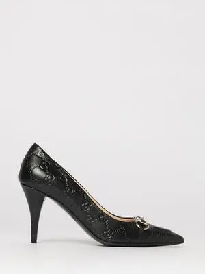 Gucci Erin Leather Pumps With Gg Monogram - Black