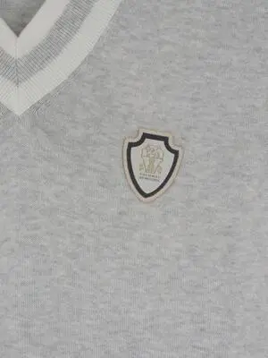 Brunello Cucinelli Cotton Vest With Front Logo Patch - Multicolor