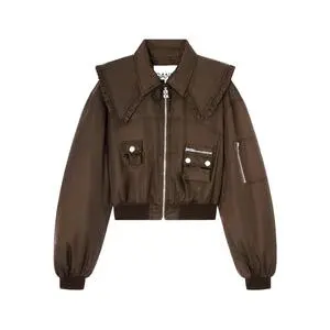 GANNI Jackets Bomber Jackets - Brown