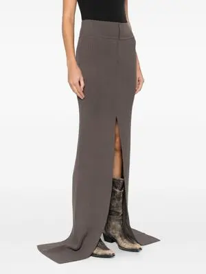 Rick Owens Wool Long Skirt - Multicolor