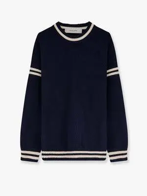 GOLDEN GOOSE Journey Cotton Knit Sweater - Blue