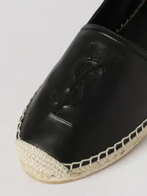 Saint Laurent Lamb Leather Espadrille - Black