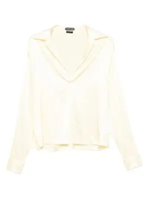 TOM FORD Silk Polo Shirt - Yellow