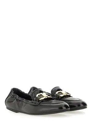 FERRAGAMO Lamb Leather Loafer - Black