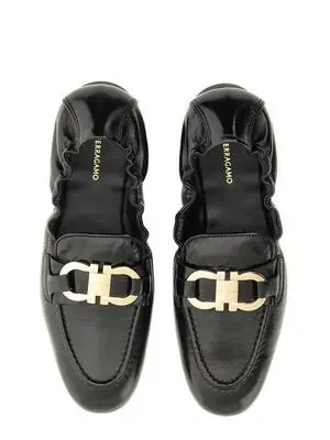 FERRAGAMO Lamb Leather Loafer - Black