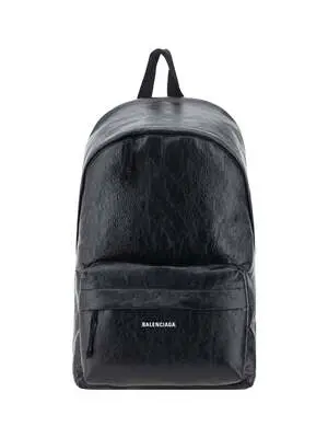 Balenciaga Explorer Leather Backpack - Black