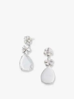 SELF-PORTRAIT Crystal Flower Tiered Earrings
