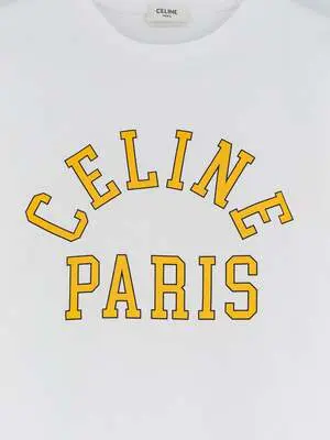 Celine Cotton T-shirt With Front Logo Print