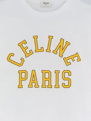 Celine Cotton T-shirt With Logo - Multicolor