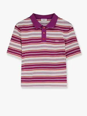 Celine Cotton Polo Shirt With Striped Pattern - Multicolor