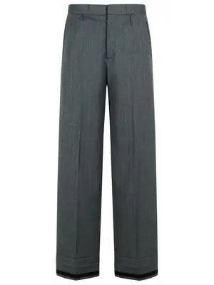 MAISON MARGIELA Grey Wool Blend Trousers - Gray