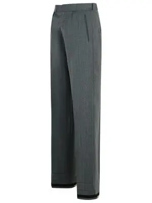 MAISON MARGIELA Grey Wool Blend Trousers