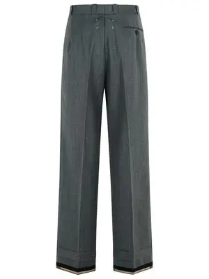 MAISON MARGIELA Grey Wool Blend Trousers