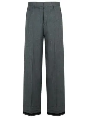 MAISON MARGIELA Grey Wool Blend Trousers - Gray