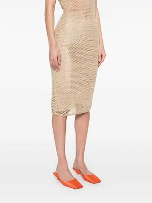 Prada Open-knit Midi Skirt - Multicolor
